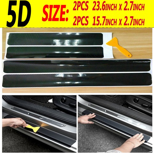 4pcs Real Carbon Fiber Car Scuff Plate Door Sill Cover Panel Step ...