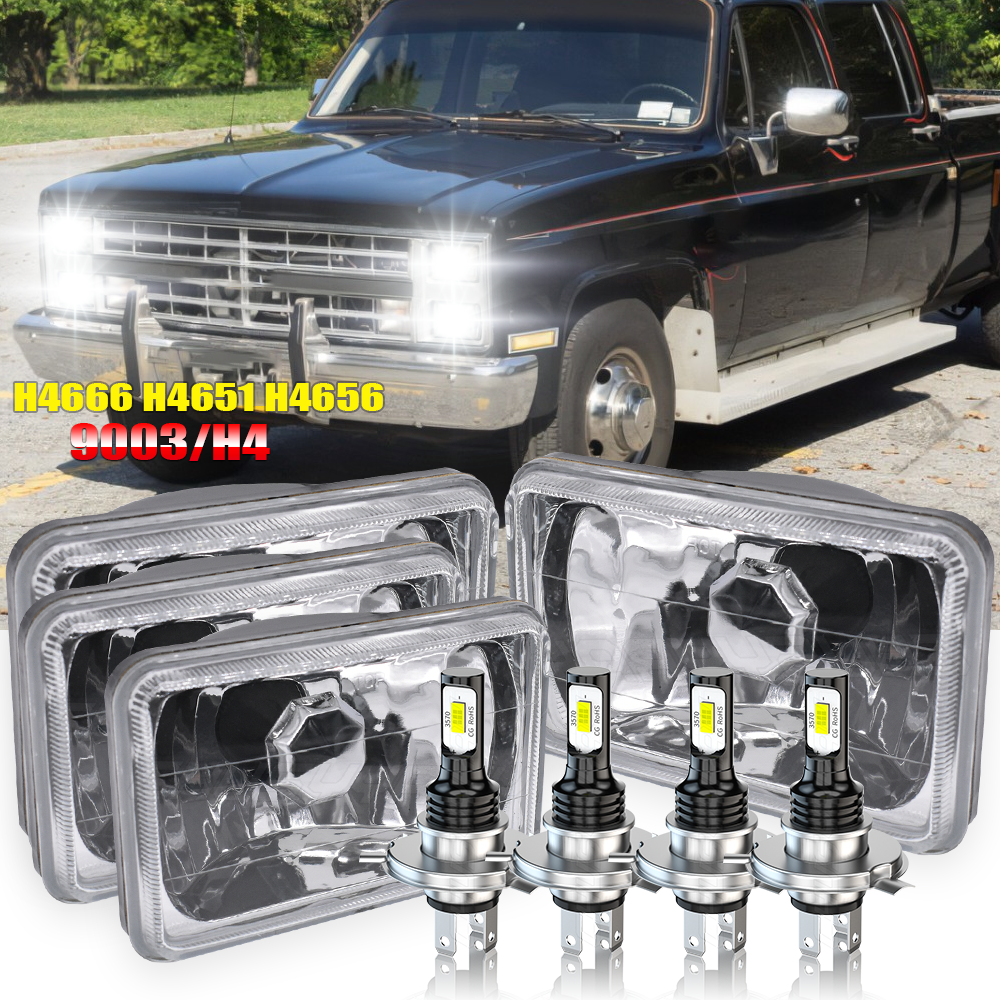 4x6" Hi/Lo Beam LED Headlights H4656/4651 Fit Kenworth Peterbilt 357 ...