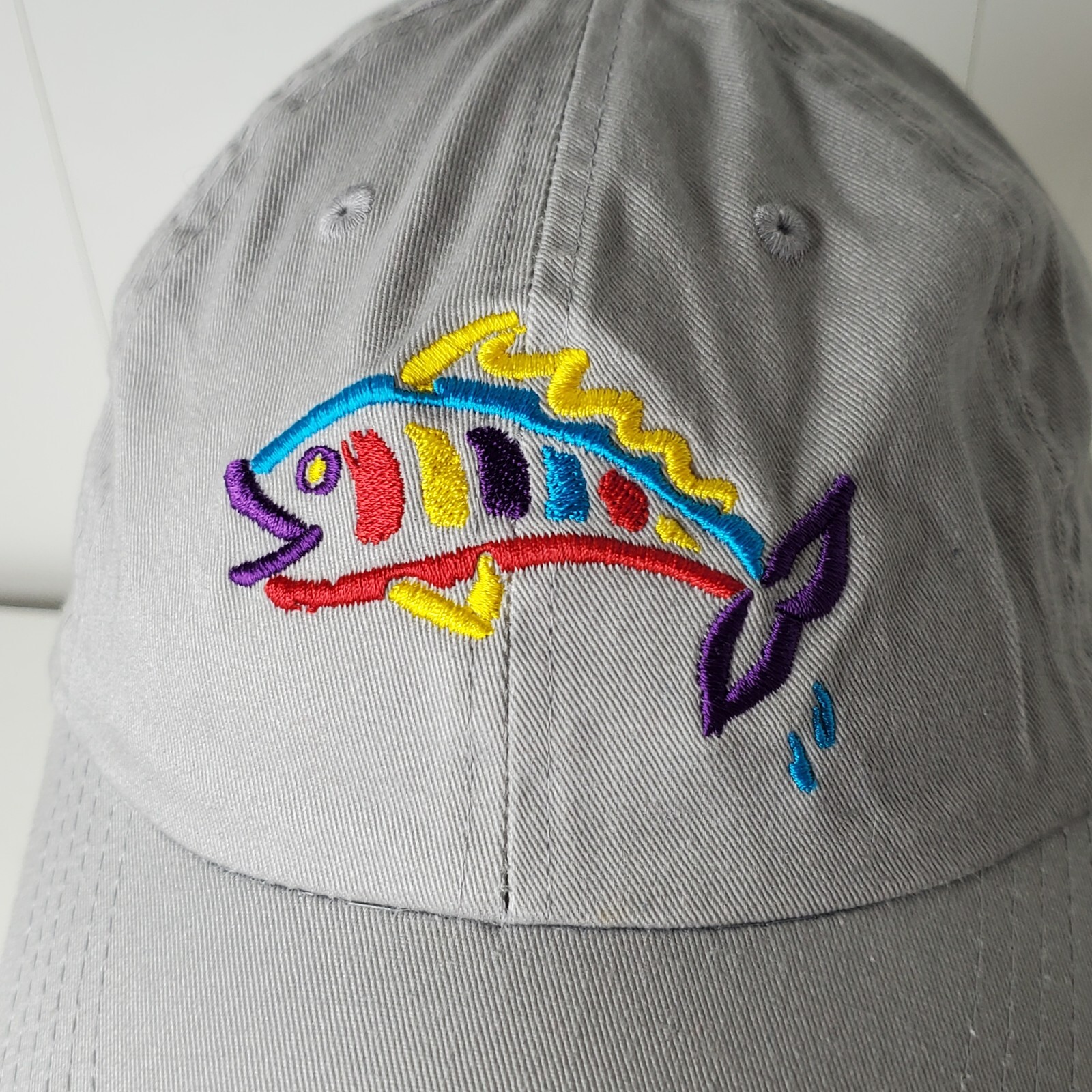 Tropical Embroidered Rainbow Fish Logo Adjustable Strapback Hat ...