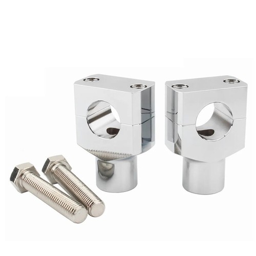 Chrome 1'' Motorcycle HandleBar Fat Bar Mount Clamps Risers Adaptor For Kawasaki | eBay