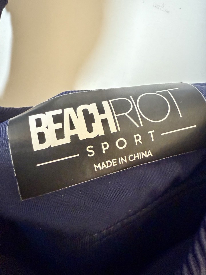 BEACH RIOT SPORT GRAYSON Crop Sports Bra Sz L Ultramarine Colorblock ...