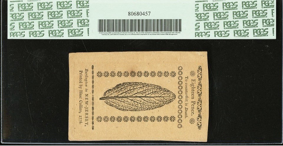 1776 New Jersey, Colonial Currency Bank Note American Revolution NJ-176 ...