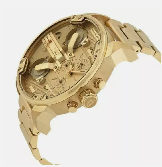 New Diesel DZ7399‎ Mr.Daddy Chronograph Gold Stainless Steel Analog Men ...