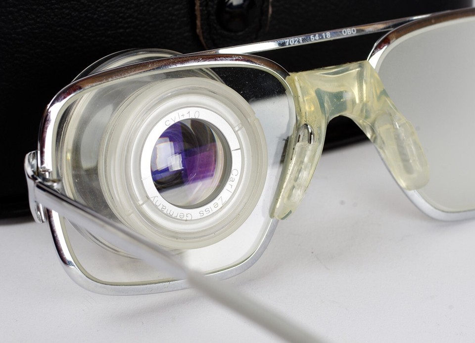 Zeiss Eye Glasses with Magnifying Monocular Loupe 7021 54-18 OBO CYL +1 ...