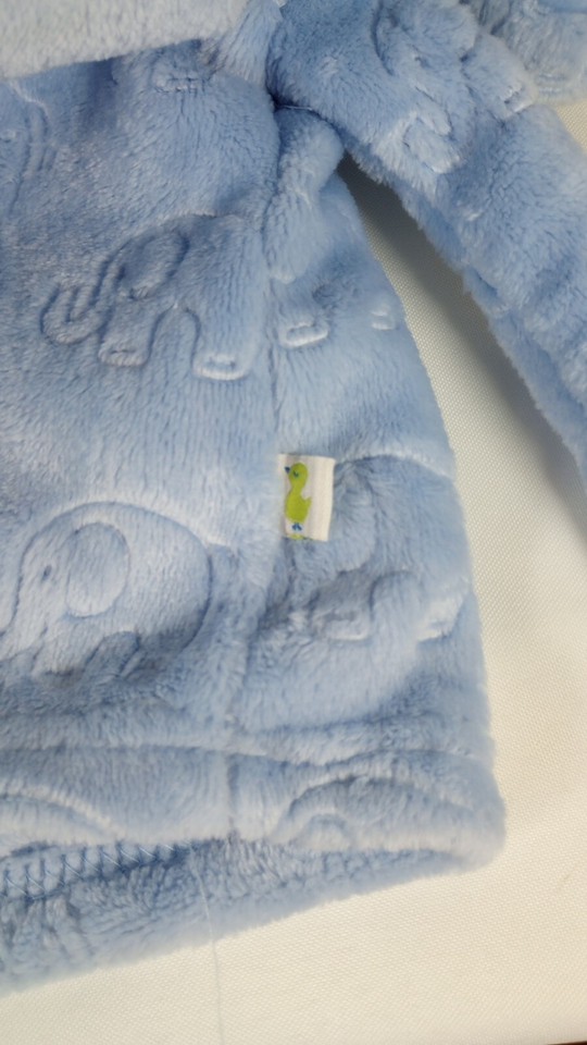 Duck Duck Goose Light Blue Baby Bath Robe Elephant Print 0-9M | eBay