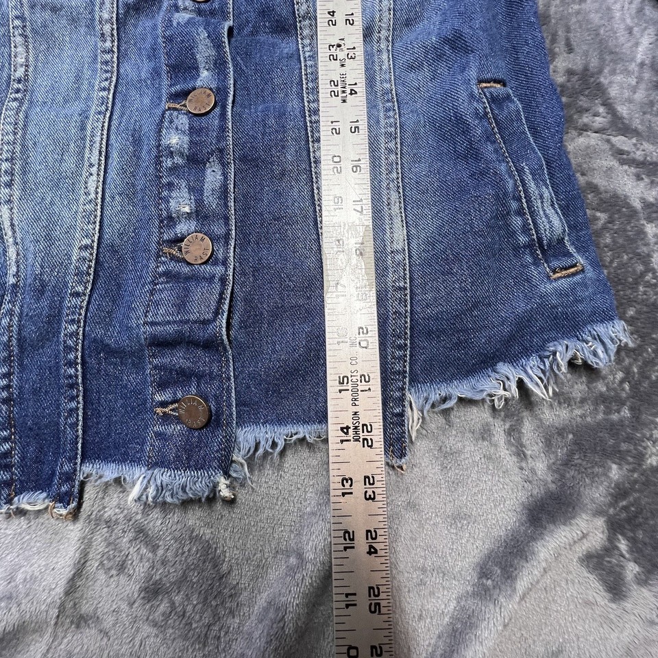 William Rast Button Down Denim Distressed Jacket Sz M Justin Timberlake ...