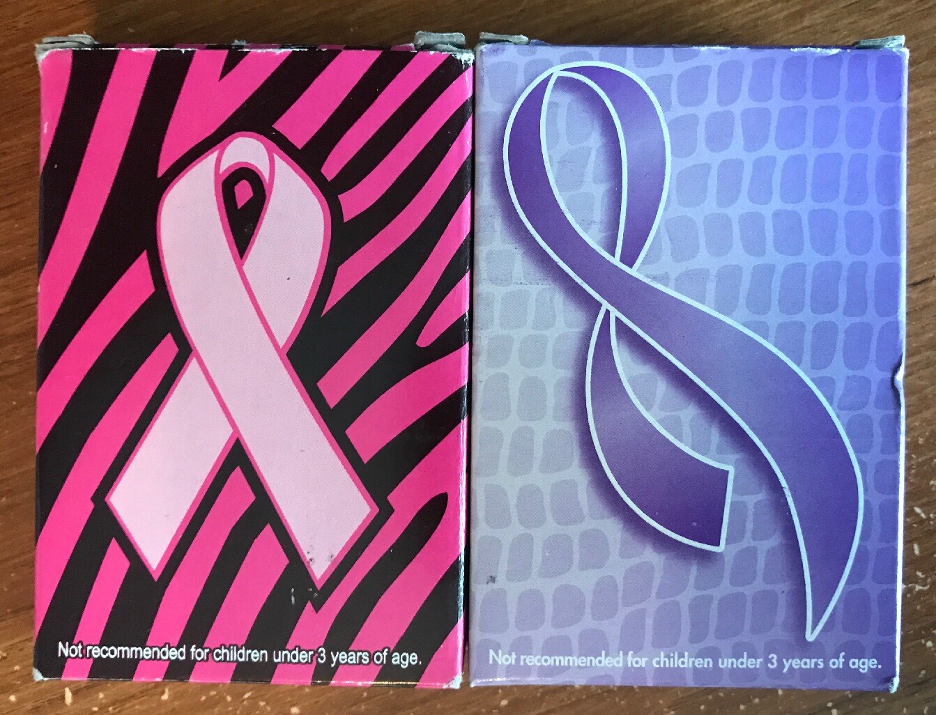 2 Decks Awareness Ribbon Playing Cards - Pink Ribbon, Purple Ribbon | eBay