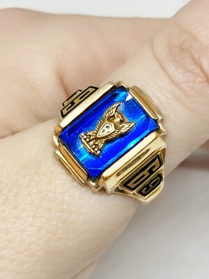 10KYG 1969 Class Ring w/ Blue Stone Size 9.75 | eBay