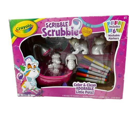 Crayola Scribble Scrubbie Pets Toy 4 Pet Figurines Cats and Dogs with ...