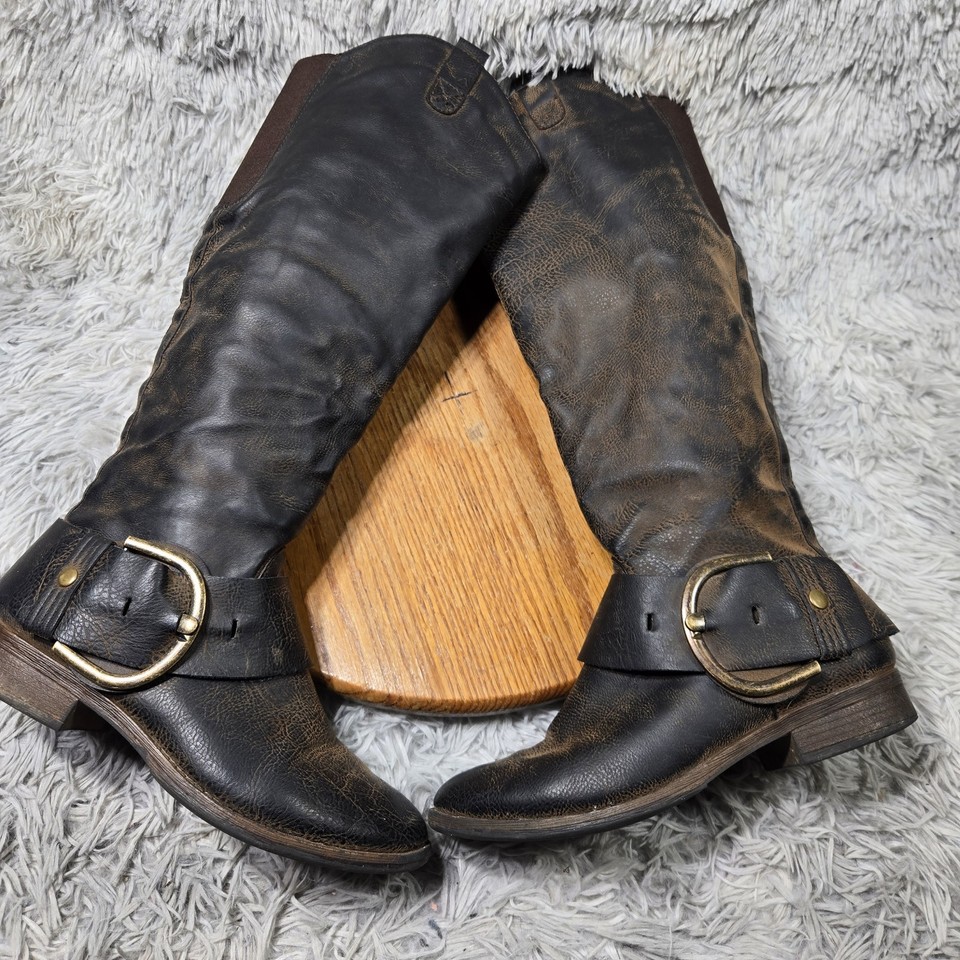 Curfew Natalie Womens Size 6M Distressed Brown Big Buckle Overhang ...