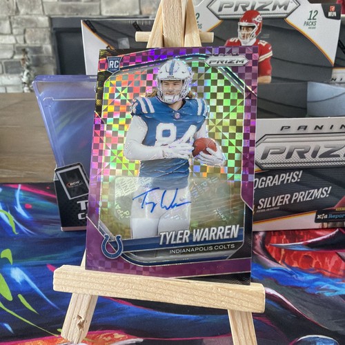 2025 Prizm Panini NFL 39/49 TYLER WARREN Purple Power Rookie Autograph ...