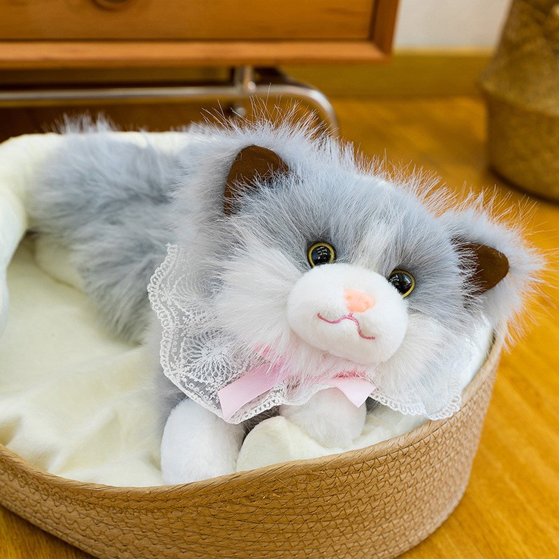 Bow Tie Ragdoll Cat Plush Toy Soft Animal Pillow For Kids And Gift ...