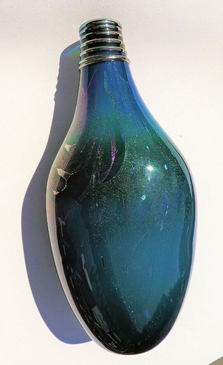 original PETER NEFF HAND BLOWN GLASS VASE (IRIDESCENT) flawless | eBay