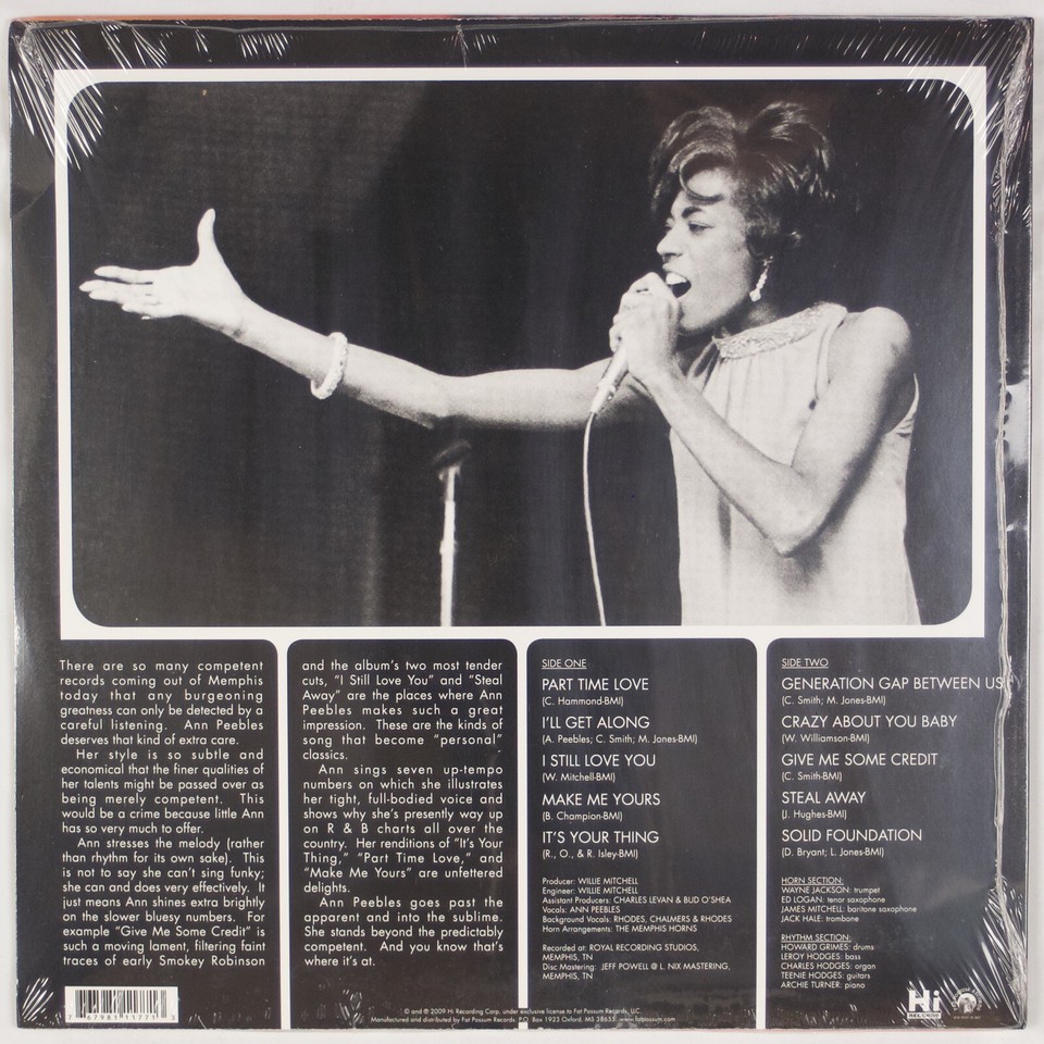 ANN PEEBLES: Part Time Love US Fat Possum Hi Soul Funk Sealed Vinyl LP ...
