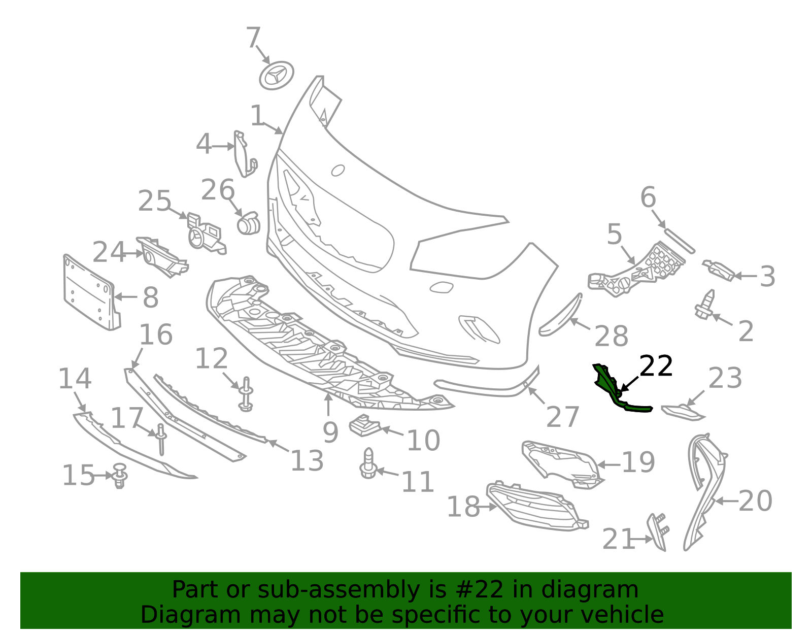 MERCEDES OEM 2017 Cla250 Front Bumper Grille Grill-trim Molding Right ...