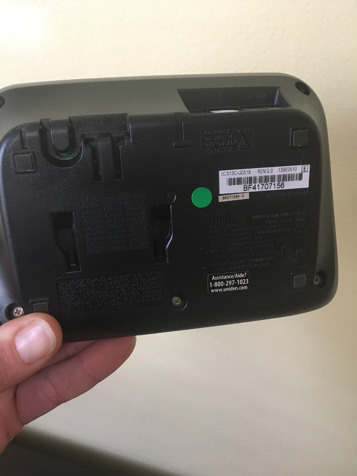 Uniden DECT1580-2 DECT6.0 Cordless Phone Answering Machine Base & Power ...