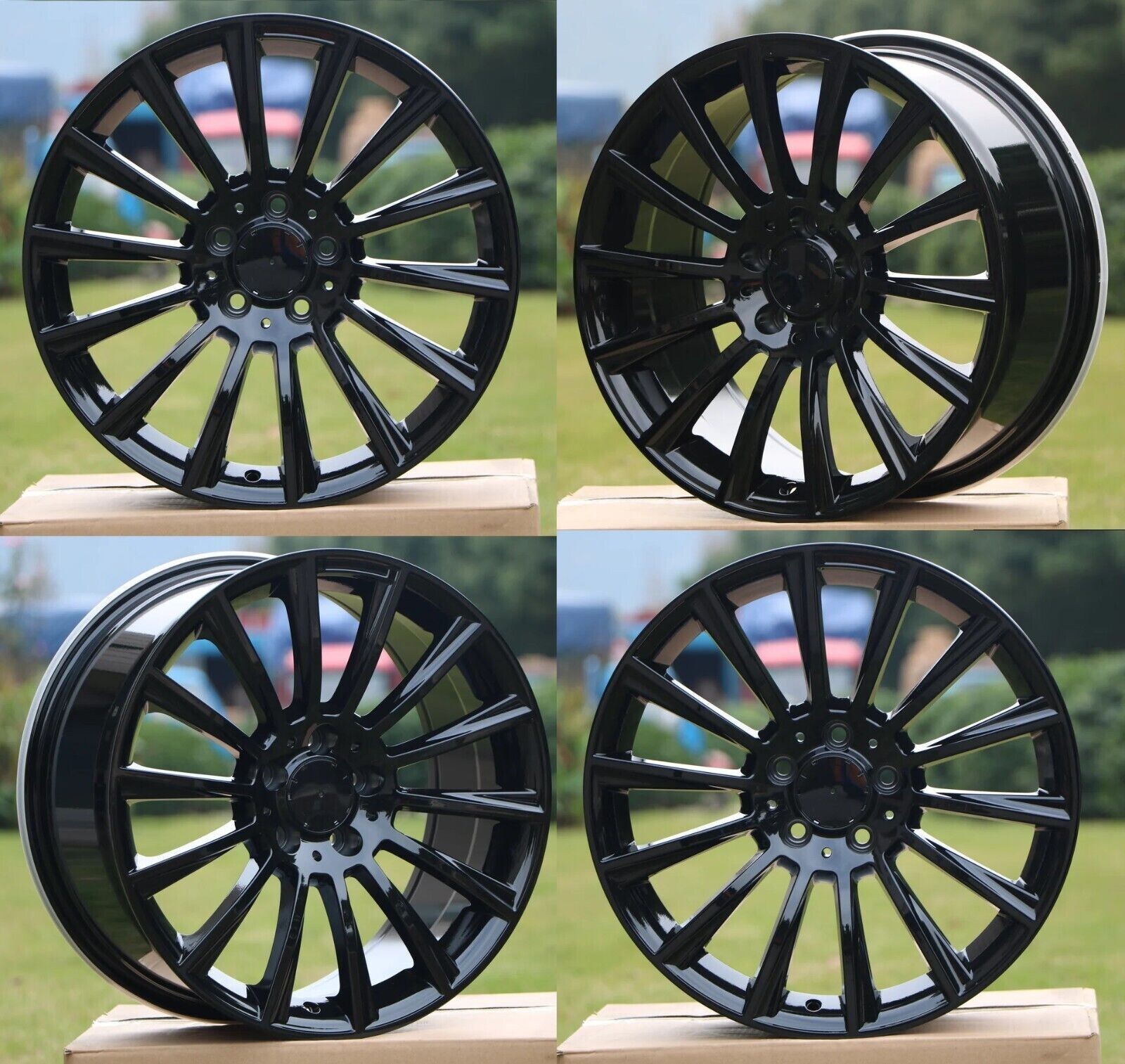 Set 4 19" Wheels For Mercedes S430 S500 S550 E350 E320 GLC 19x8.5+35 ...