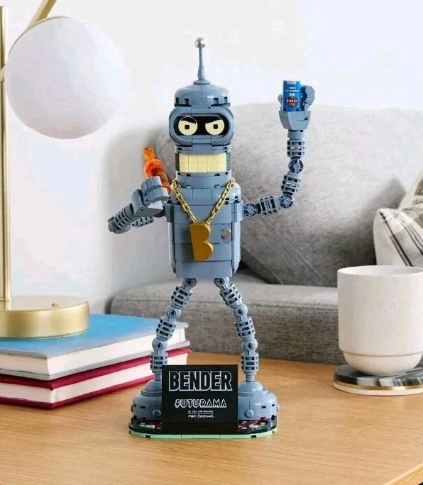 Futurama Bender Brick Building Kit (396- Plastic Piece Set), Sci-Fi ...