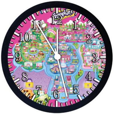 Shopkins Black Frame Wall Clock Nice For Decor or Gifts E487 | eBay
