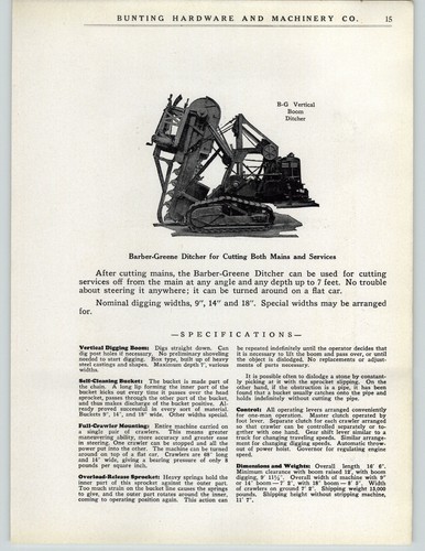 1926 PAPER AD 6 PG Barber Greene Ditcher Verticle Boom Coal Snow Loader ...