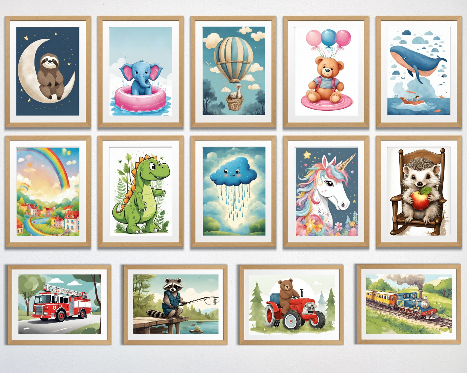 Digital Set of 14 Kids posters, Kids room prints | JPG 300 DPI ...