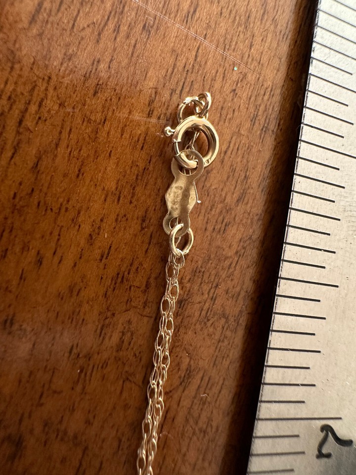 14k gold cross necklace very elegant nice about 16 inch chain | eBay