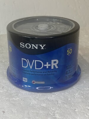 NEW Sony DVD+R 50-Pack Spindle Blank Media 4.7GB -120 min 16x SEALED | eBay