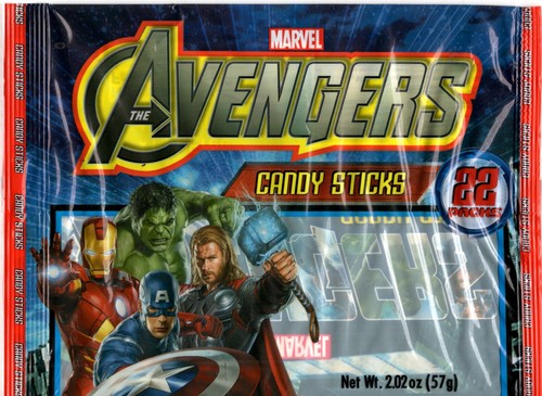 Marvel Avengers 2012 World Confections Candy Sticks 22-Pack wrapper ...