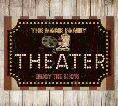 Personalised Theater Sign Cinema Film Party Movie Night Home Decor ...