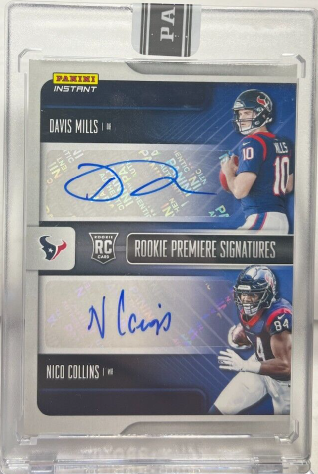 Davis Mills/Nico Collins 2021 Panini Instant RC Dual Autograph Auto #'d ...
