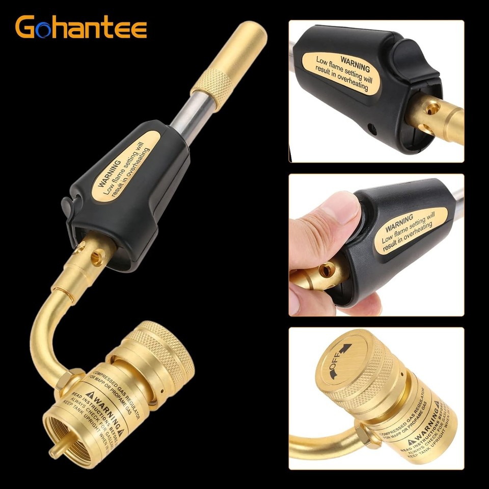 Propane MAPP Gas Turbo Torch Tips w/ Self Ignition Trigger Adjustable ...