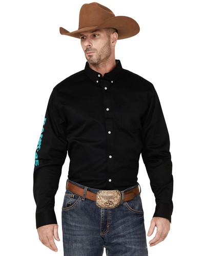 Rank 45 Men's 45& Solid Performance Twill Logo Long Sleeve Button-Down ...