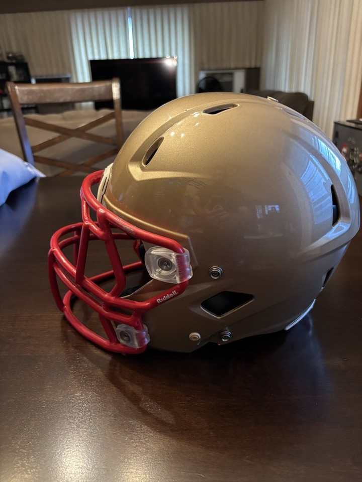 Riddell Revo Speed 360 Football Helmet Gold w/ Red Facemask Adult ...