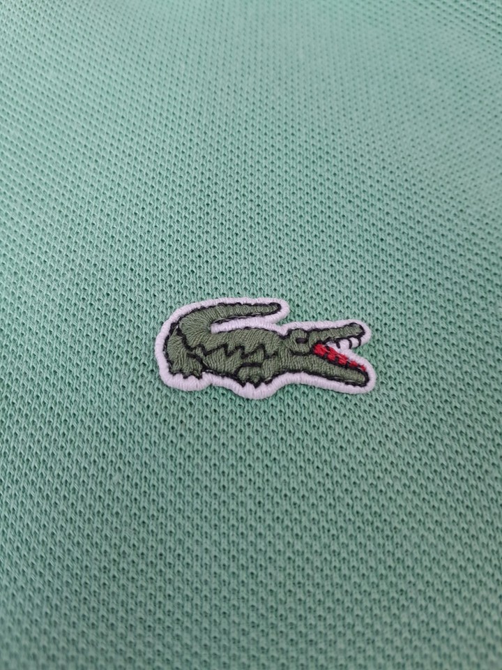 Lacoste Polo Shirt Mens Large Green Cotton Embroidered Logo Devanlay | eBay