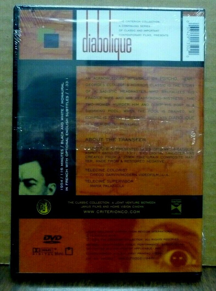 Diabolique (DVD The Criterion Collection) BRAND NEW FACTORY & SEALED ...