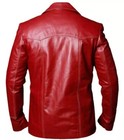Fight Club Brad Pitt Tyler Durden Real Leather Jacket Red FC Coat - Red ...