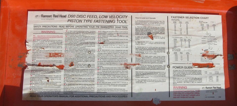 Ramset Red Head Nail Gun D60 w/ Metal Case ITW Industrial Powder ...