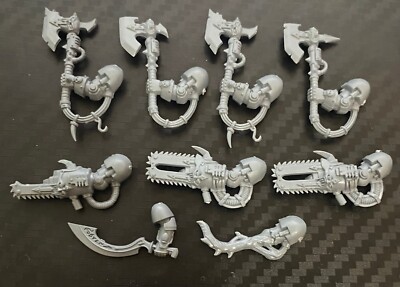Warhammer 40k x7 Chaos terminator melee weapons + x2 Extras, unused ...