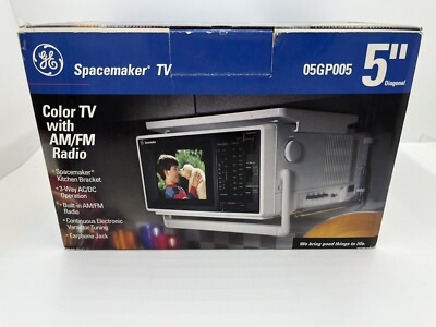 Vintage GE Spacemaker 05GP005 Color TV AM/FM Radio Portable 5” Screen ...