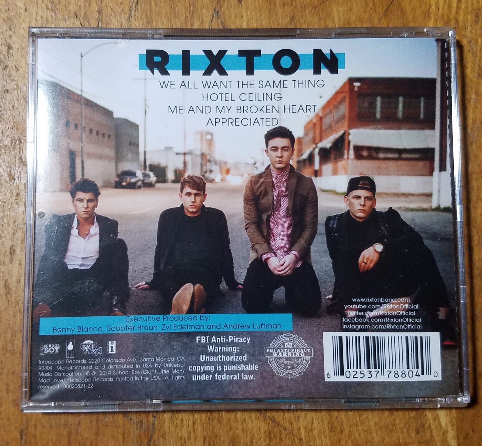 Rixton Me And My Broken Heart Album Cover