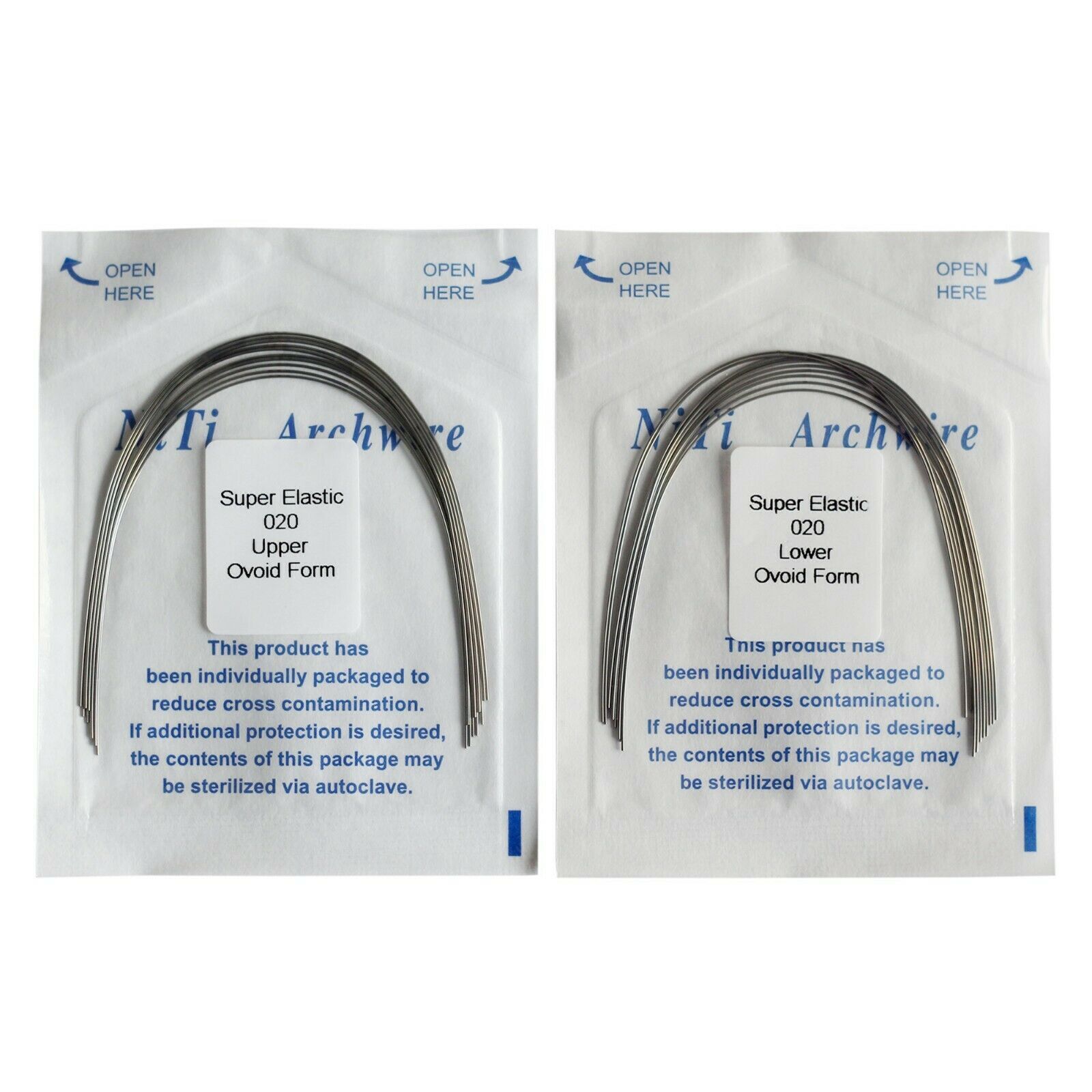 20 Packs Orthodontic Dental Arch Wire Super Elastic Niti Round Upper ...
