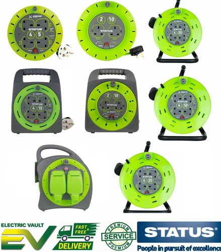 UK Extension Reel Lead 2/4 Socket Multi Plug Way Power 5M/10M/15M/20M ...