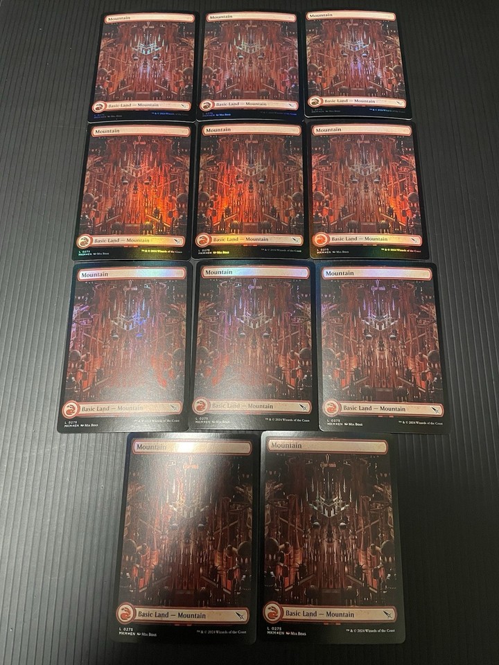 100× MTG MKM Murders at Karlov Manor Foil Basic land Full art Each of ...