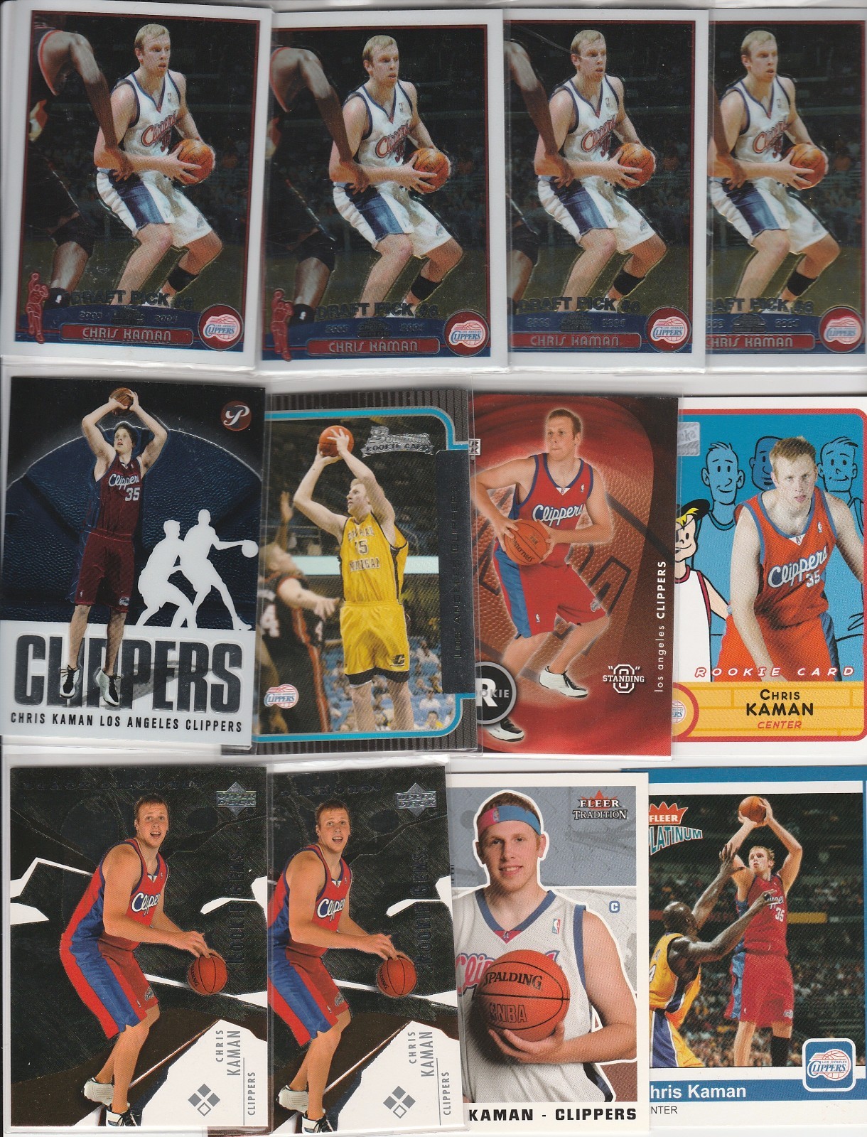 CHRIS KAMAN Lot (25) 2003-04 ROOKIE CARDS CHROME, TRIPLE BLACK DIAMOND ...