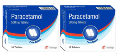 2 x Flamingo Paracetaml 500mg Headache Back Pain Relief 16 Caplets ...