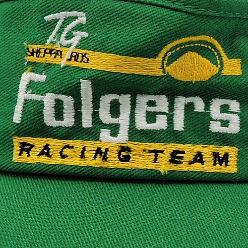 VTG NWOT TG Sheppards Folgers Racing Team Green Visor Strapback | eBay