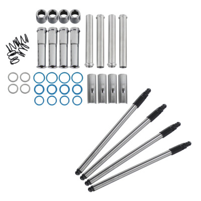 New Adjustable Pushrods & Push Rod Covers Kit for 99-17 Harley-Davidson ...