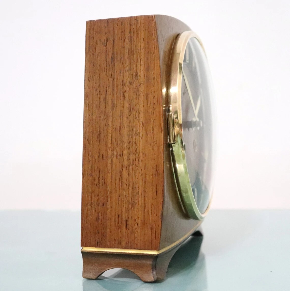 HERMLE Mantel Clock ICONIC! Vintage High Gloss 1964 SQUARE 3 Bar Chime ...