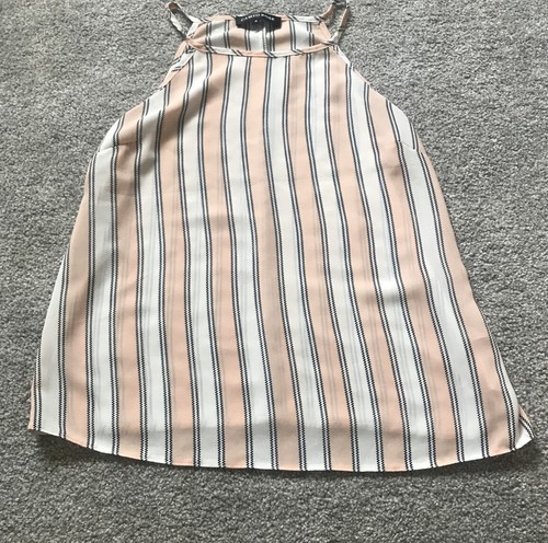 Cameo Rose New Look Salmon Pink And White Striped Vest Thin Cami Top ...
