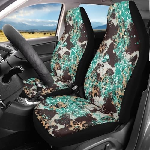 Horeset Print Auto Front Seats Protector for Men Women, Thin 2 Cow Spot ...